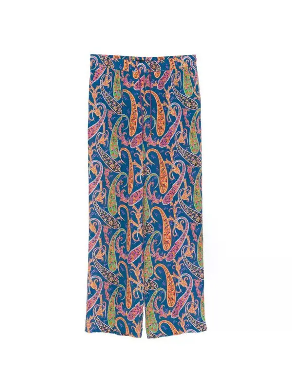 Etro Paisley-print Palazzo Pants - Blue