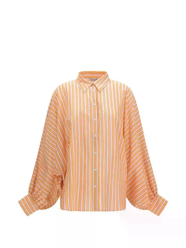 SOSUE Striped Long-sleeved Shirt - Orange