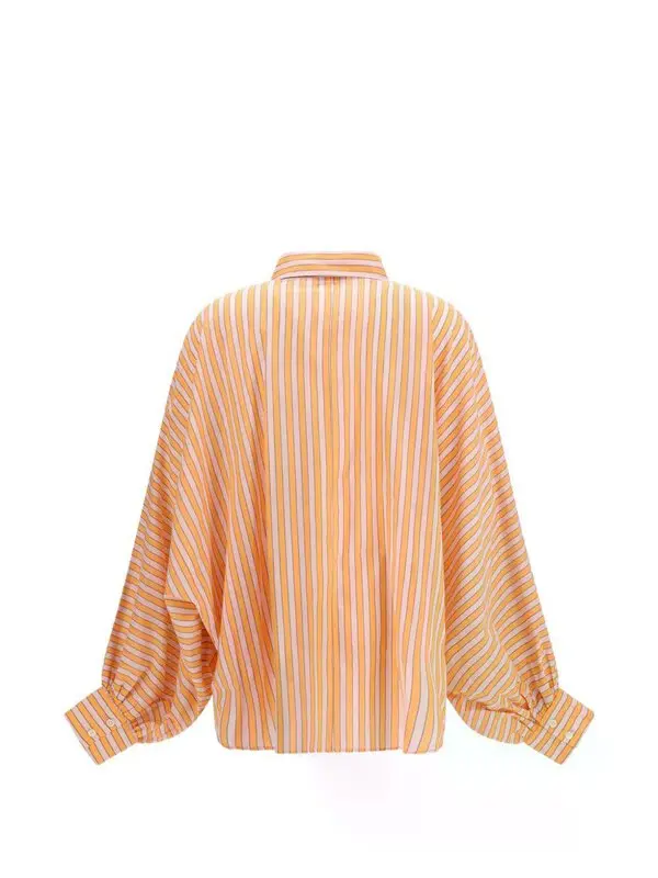 SOSUE Striped Long-sleeved Shirt - Orange