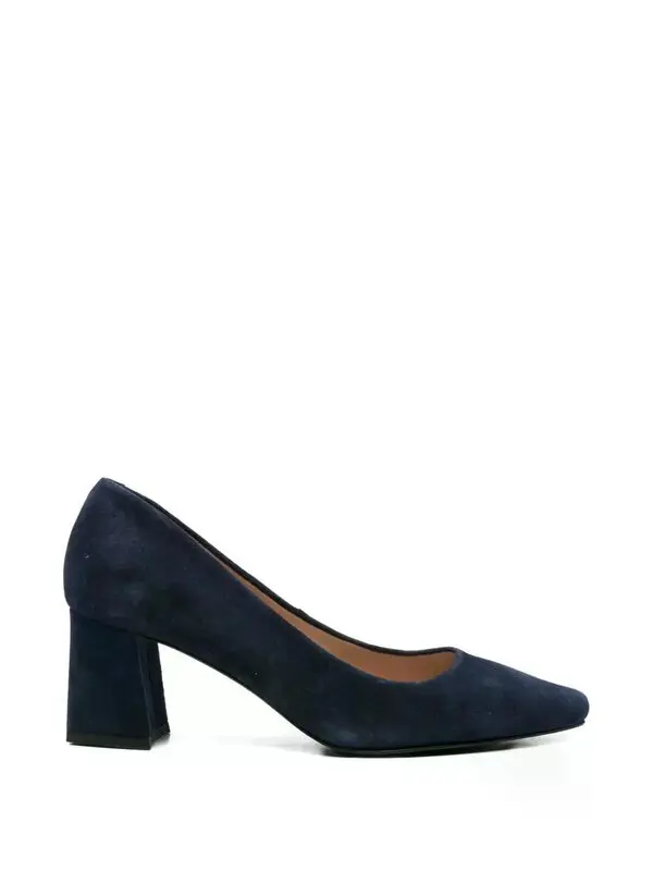 SERGIO MORETTI FIRENZE Suede Block Heel Pumps - Blue