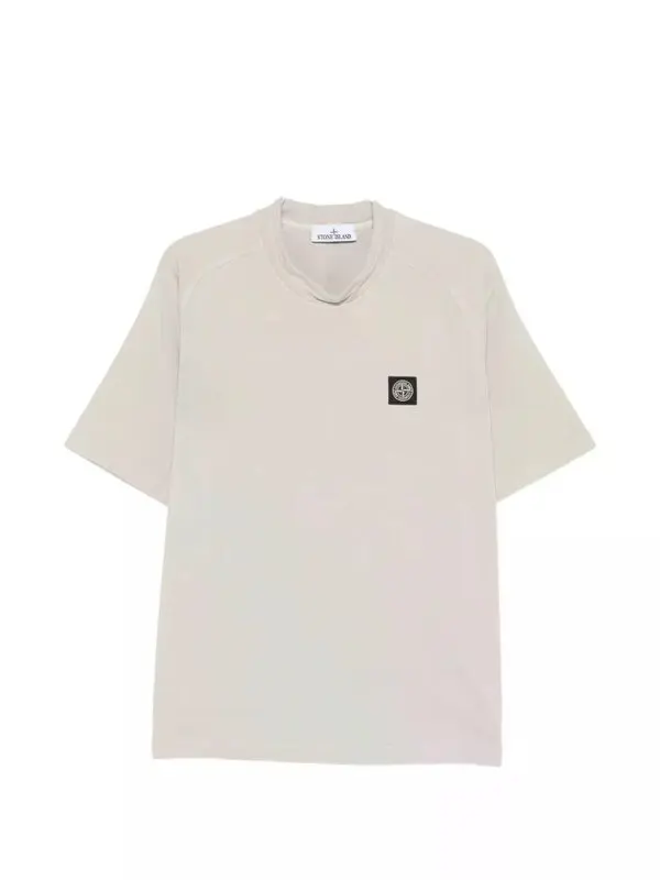 Stone Island Crew-neck Logo-patch T-shirt - Neutrals
