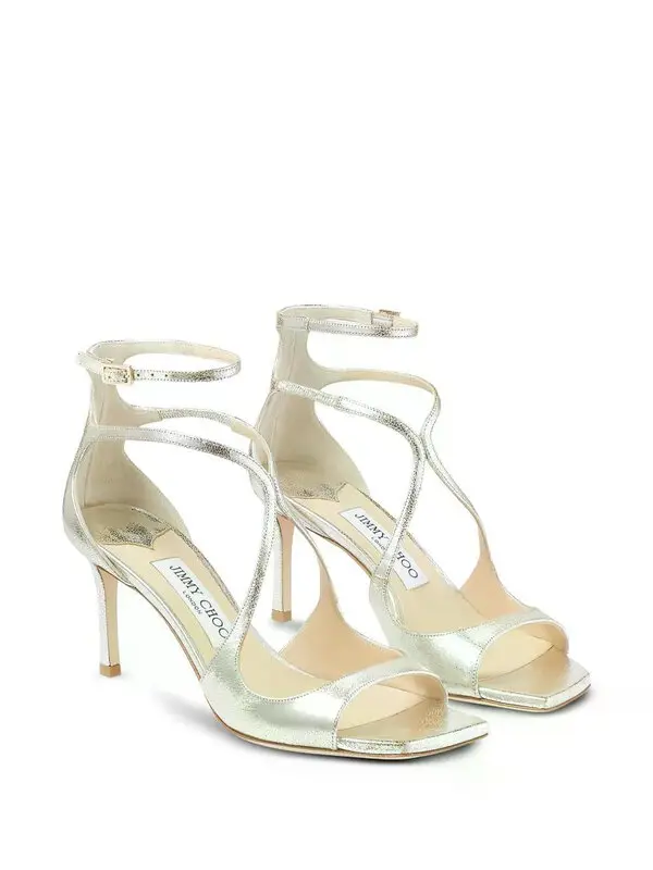 JIMMY CHOO Azia 100 Buckle Sandals - Gold