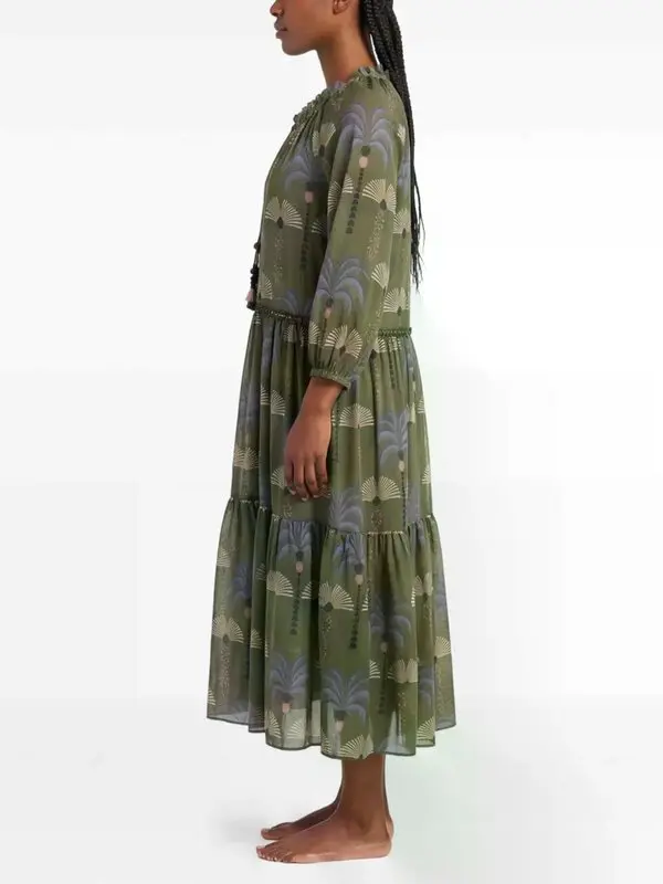Anjuna Caterina Palm-print Tiered Dress