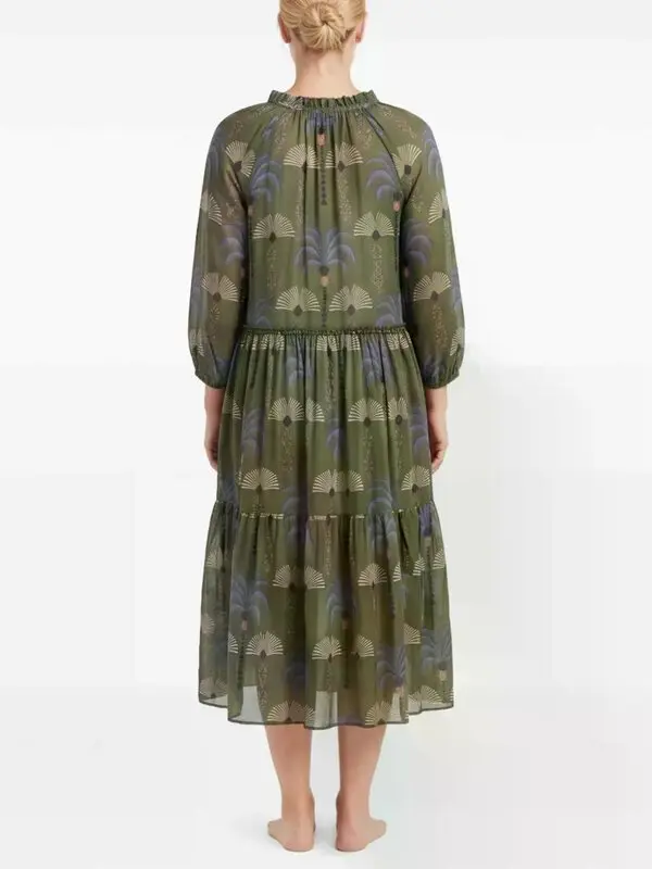 Anjuna Caterina Palm-print Tiered Dress