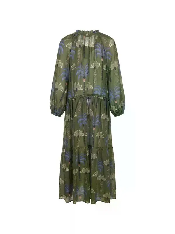Anjuna Caterina Palm-print Tiered Dress