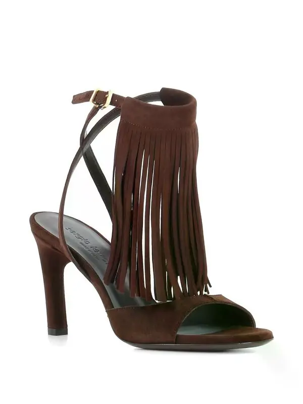 SERGIO LEVANTESI Fringe Sandals - Brown