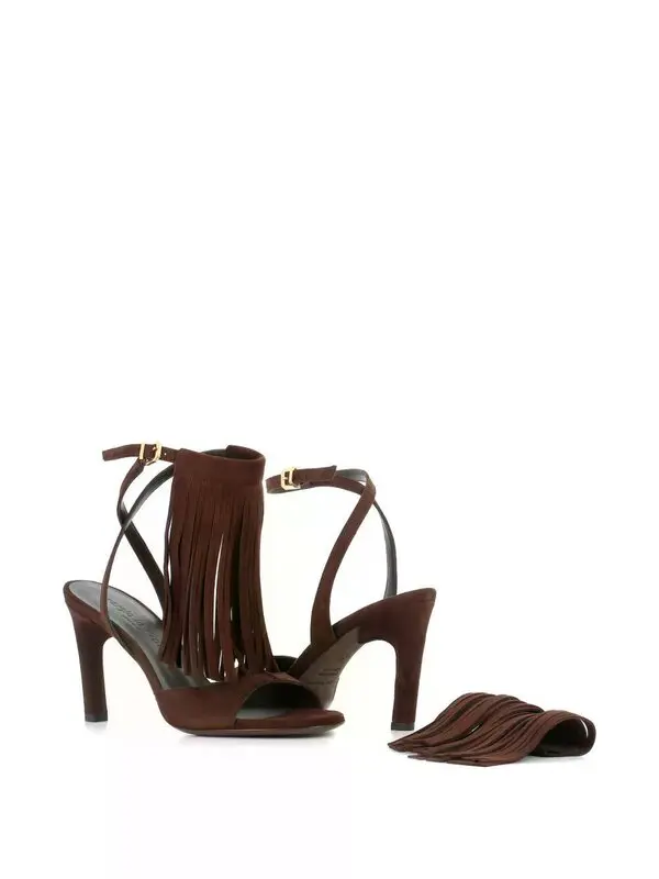 SERGIO LEVANTESI Fringe Sandals - Brown