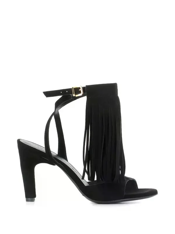 SERGIO LEVANTESI Fringe Sandals - Black