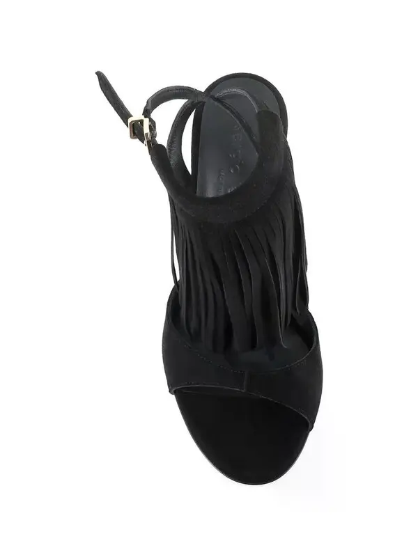 SERGIO LEVANTESI Fringe Sandals - Black
