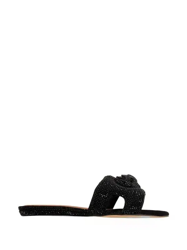 Kurt Geiger Eagle Cut-out Flat Sandals - Black
