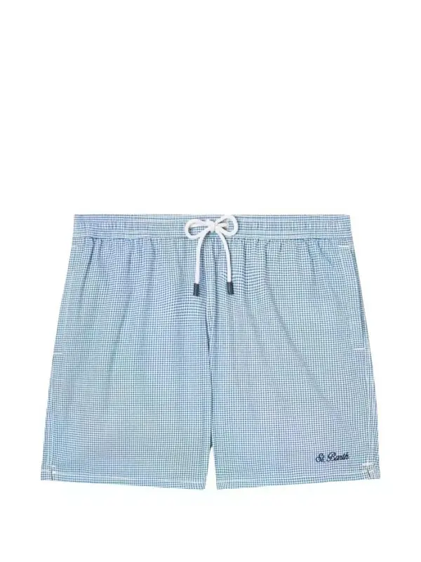 MC2 SAINT BARTH Gingham Swim Shorts - Blue