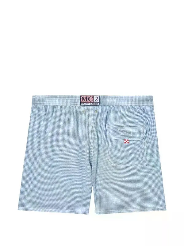 MC2 SAINT BARTH Gingham Swim Shorts - Blue