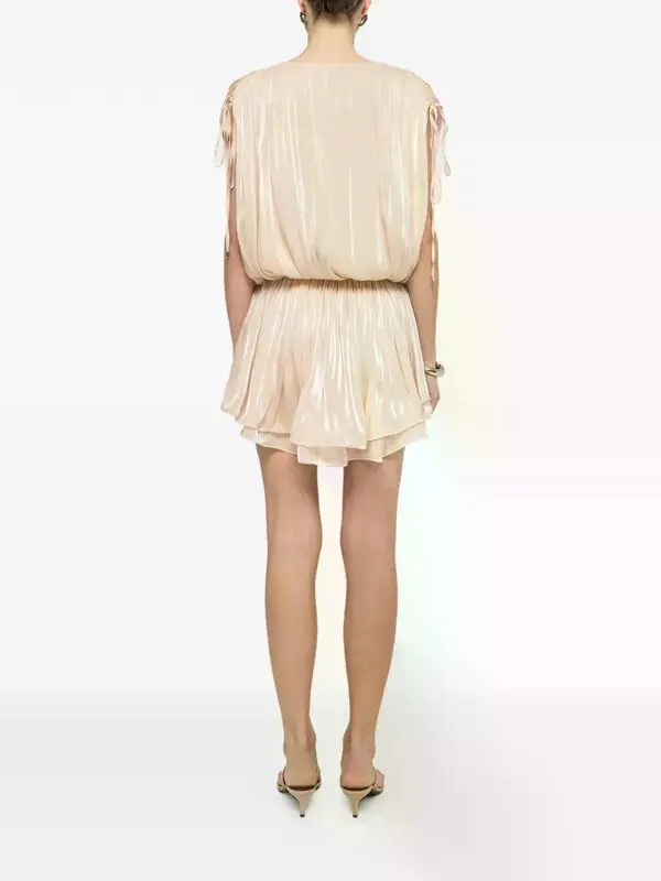 NISSA Pleated Mini Dress - Neutrals