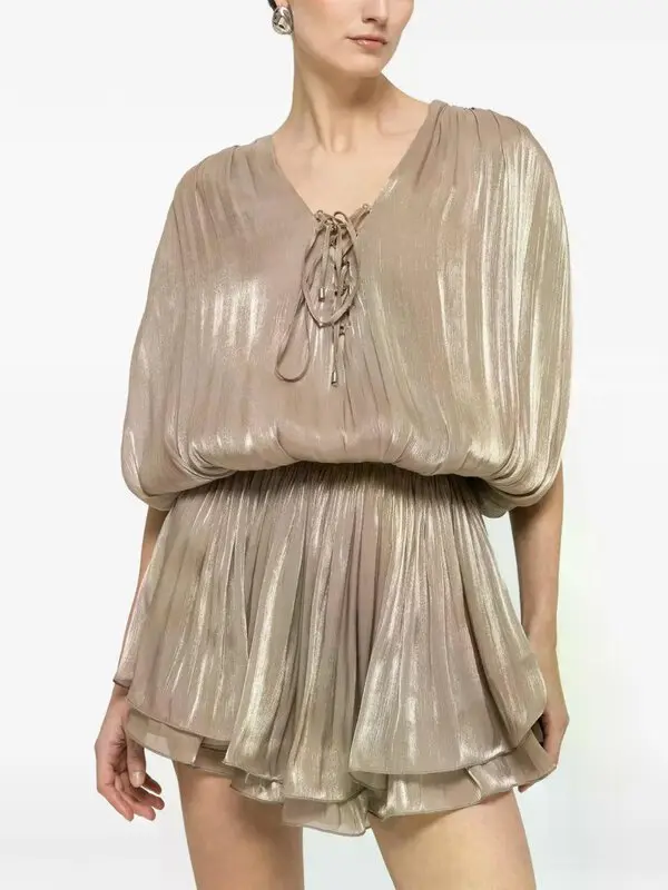 NISSA Pleated Mini Dress - Grey