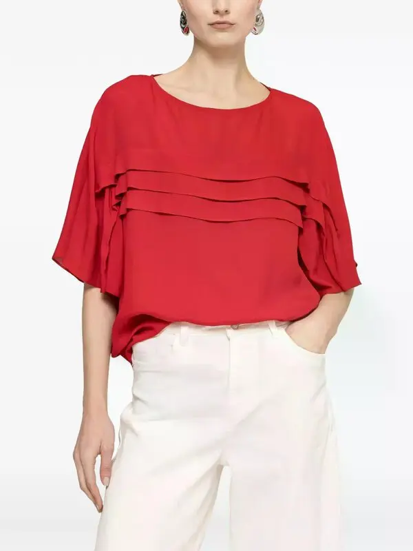 NISSA Pleated Top - Red