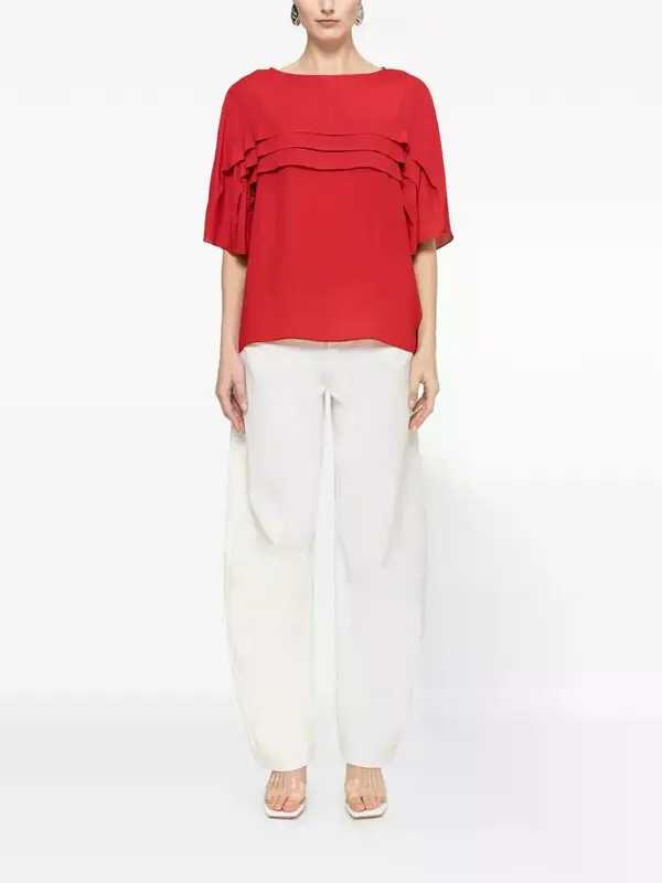 NISSA Pleated Top - Red
