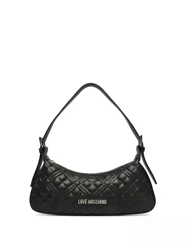 Moschino Quilted Bag With Logo Detail - Black