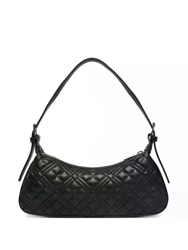Moschino Quilted Bag With Logo Detail - Black