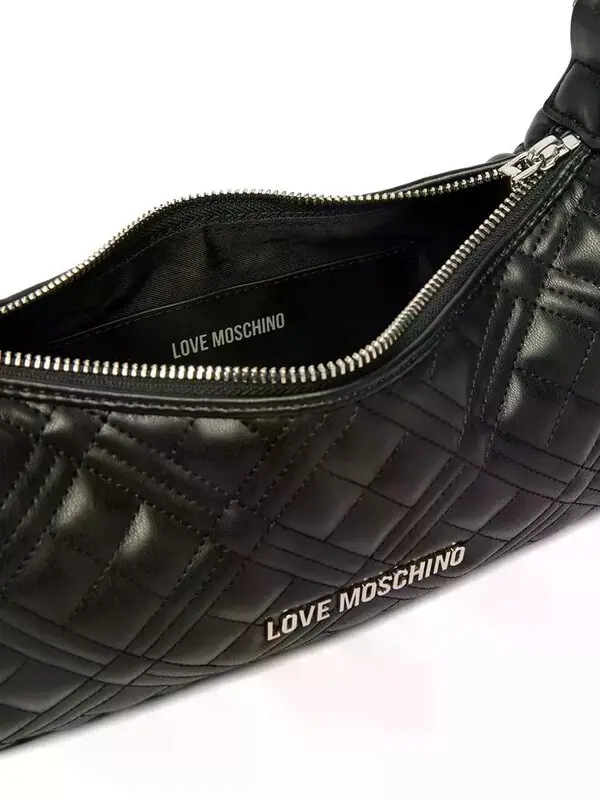 Moschino Quilted Bag With Logo Detail - Black