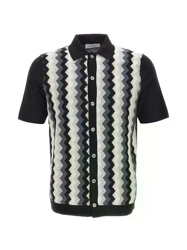 GRAN SASSO Chevron-jacquard Shirt