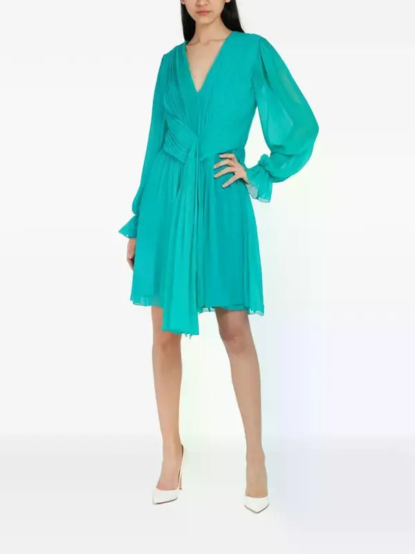Alberta Ferretti Pleated Mini Dress - Green