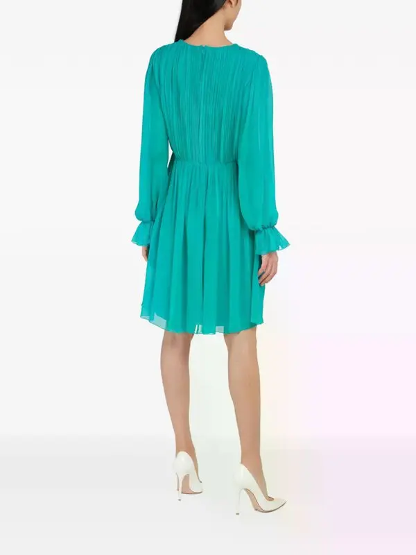 Alberta Ferretti Pleated Mini Dress In Green - 42% Off | Editorialist