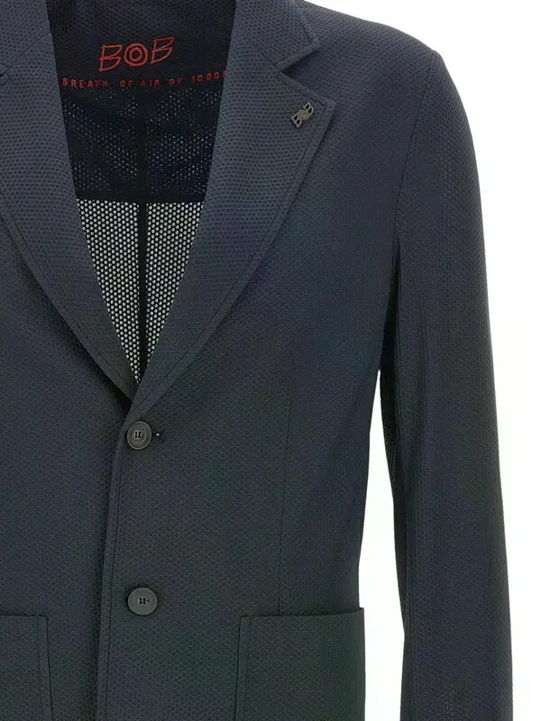 BOB Golden Logo-pin Patch-pocket Blazer