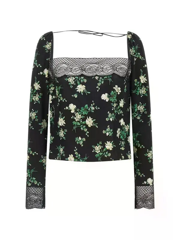 Dolce & Gabbana Flower Print Blouse - Black