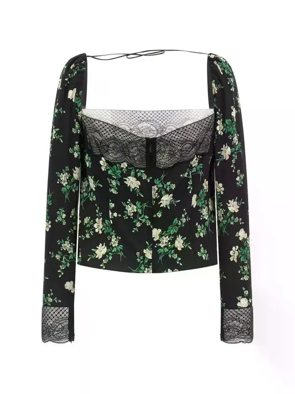 Dolce & Gabbana Flower Print Blouse - Black