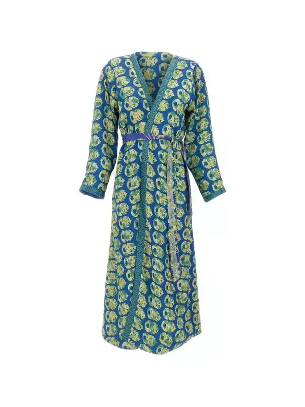 PICUS VIRIDIS Reversible Floral-print Kimono Dress