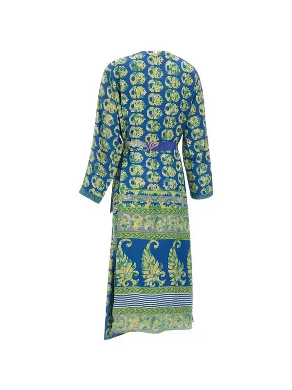 PICUS VIRIDIS Reversible Floral-print Kimono Dress