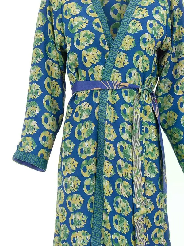PICUS VIRIDIS Reversible Floral-print Kimono Dress