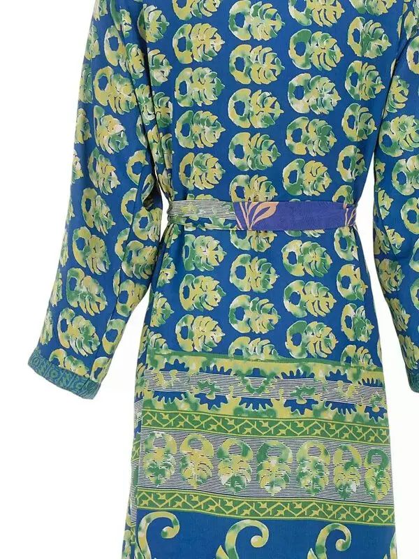 PICUS VIRIDIS Reversible Floral-print Kimono Dress