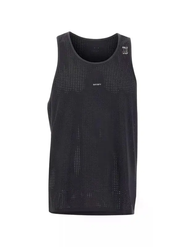 Satisfy Perforated Tank Top - Black