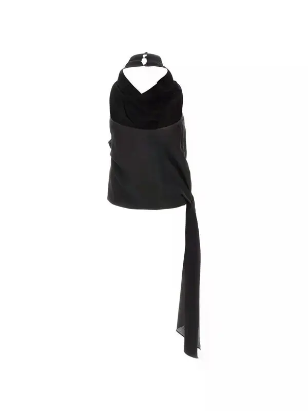 ENTIRE STUDIOS Halterneck Sash Top - Black