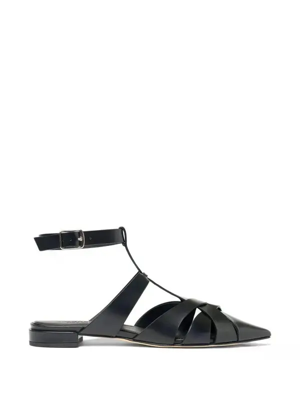 SCAROSSO Clara Criss-cross-strap Sandals - Black