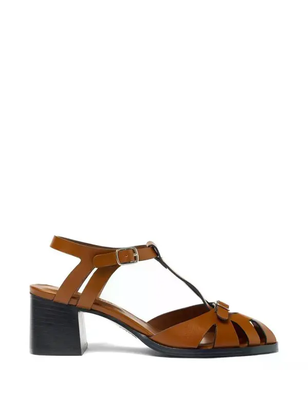 SCAROSSO Giulia Woven Caged Sandals - Brown