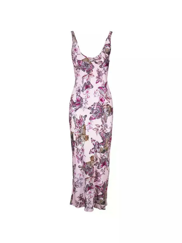 L'Agence Akiya Butterfly-print Dress - Pink