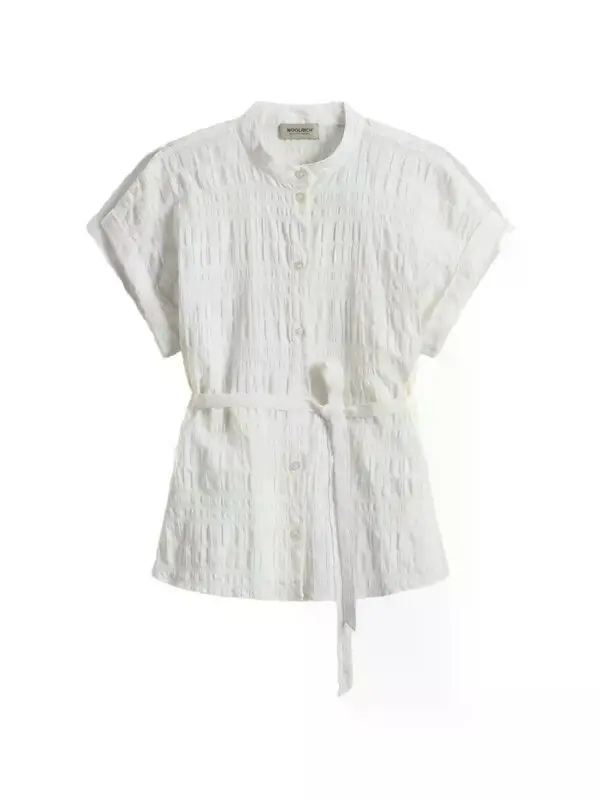 Woolrich Belted Short-sleeve Blouse - White