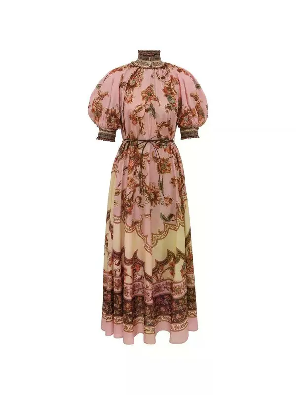 Zimmermann Aster Billow Floral-print Dress - Pink
