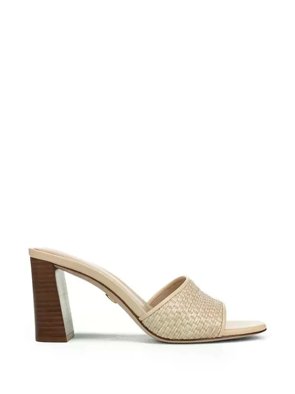 Veronica Beard Galessa Woven Block-heel Sandals - Neutrals