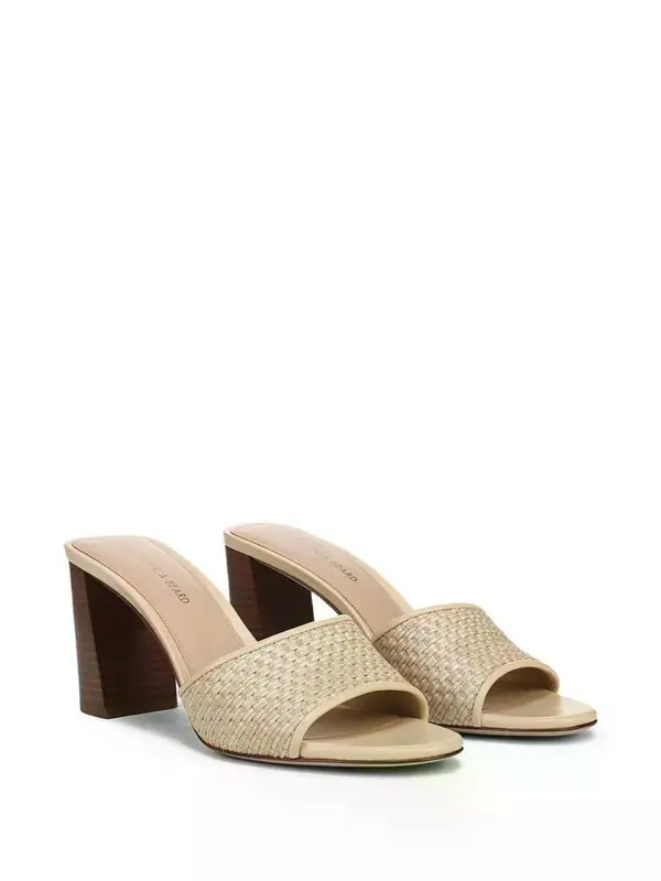 Veronica Beard Galessa Woven Block-heel Sandals - Neutrals
