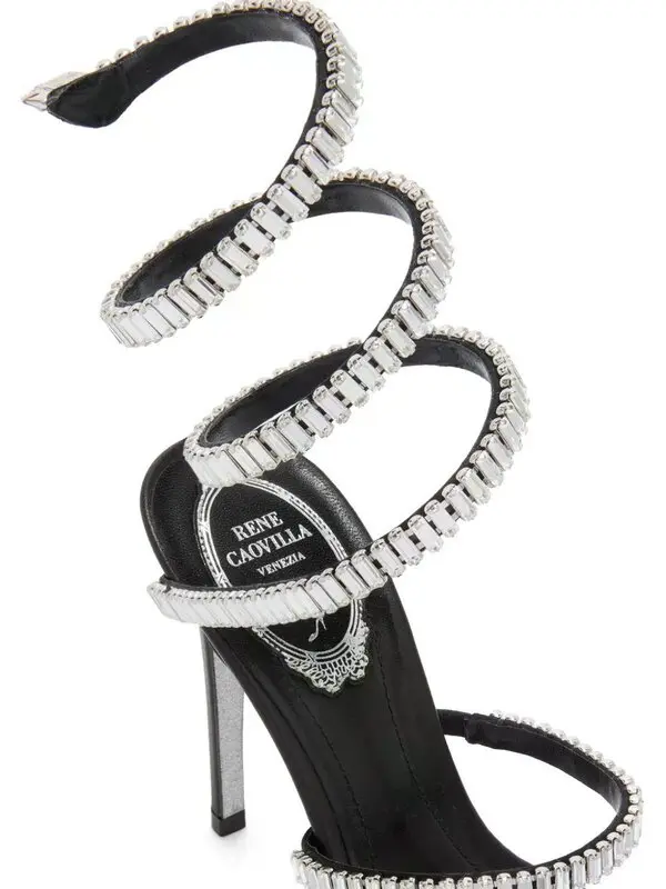 Rene Caovilla Cleo Crystal-embellished Sandals - Black