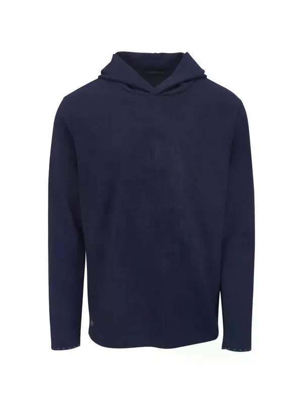 Greyson Waffle-knit Hoodie - Blue