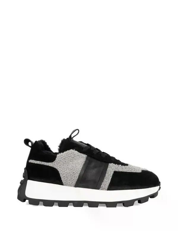 SERGIO MORETTI FIRENZE Shearling-panelled Sneakers - Black