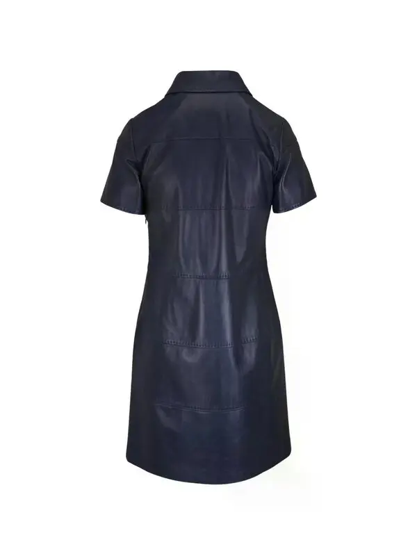 Kiton Panelled Leather Mini Dress