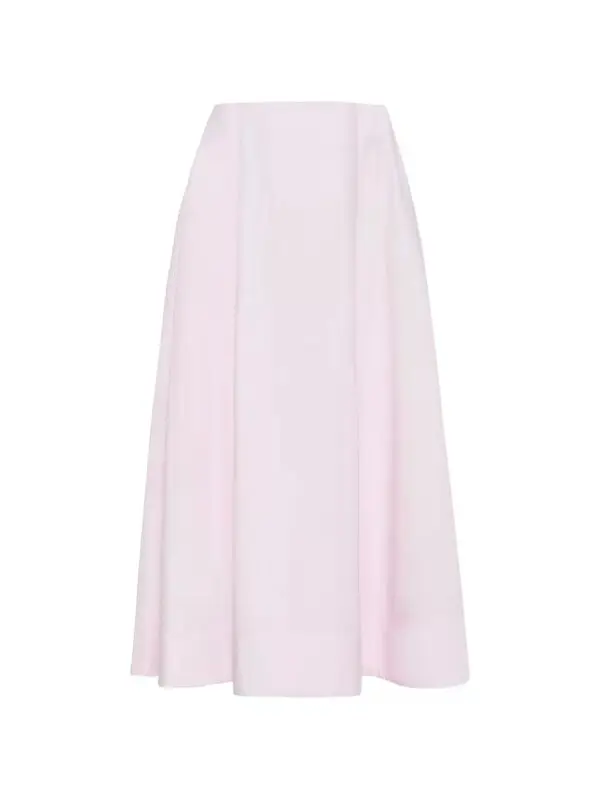 Adam Lippes Rene Cotton Poplin Skirt - Pink