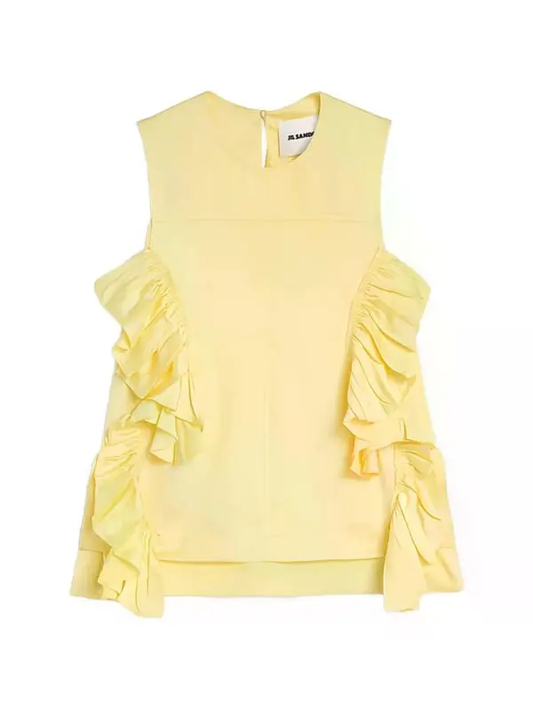 JIL SANDER Ruffled Sleeveless Top - Yellow