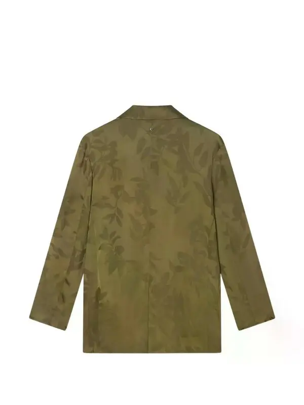 Armani Exchange Leaf-print Double-breasted Blazer - Green