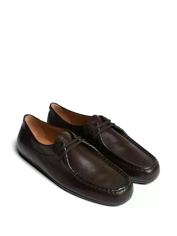 JIL SANDER Hood Lace-up Loafers - Brown